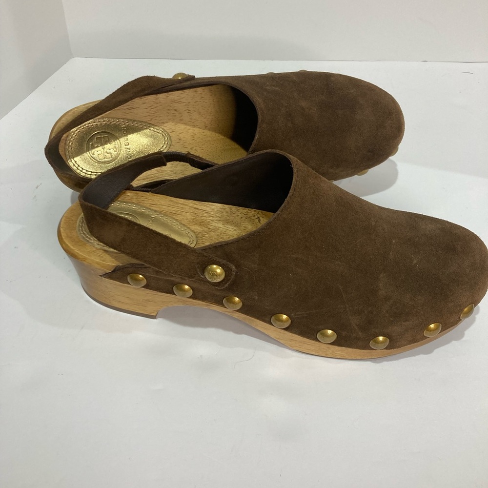 Tory Burch Suede Studded Sling Back Clogs Size 9 1/2. - Gem